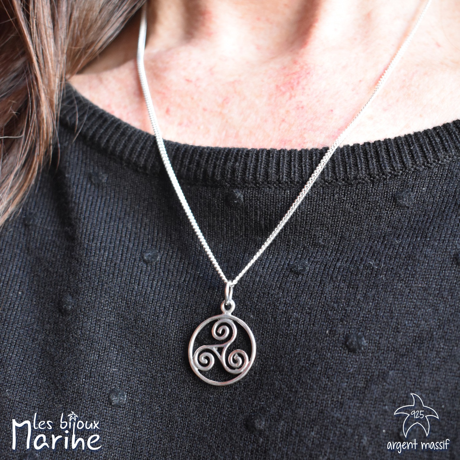 Pendentif Triskel en argent massif - Les Bijoux Marine